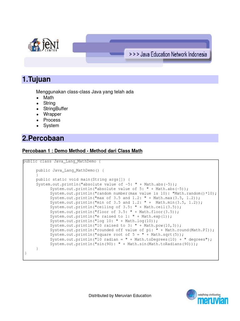 La4 - Modul Tour de Java - Lang | PDF | Teaching Methods & Materials