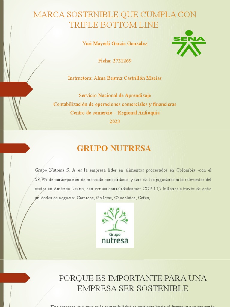Grupo Nutresa y el Triple Bottom Line | PDF | Sustentabilidad | Economias