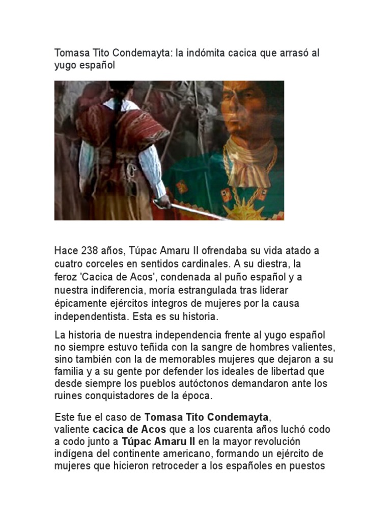 Tomasa Tito Condemayt1 | PDF