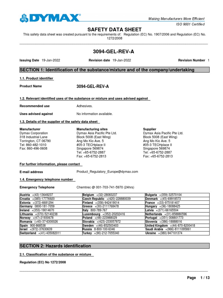 3094-Gel-Rev-A MTR Egsp en | PDF | Toxicity | Personal Protective Equipment