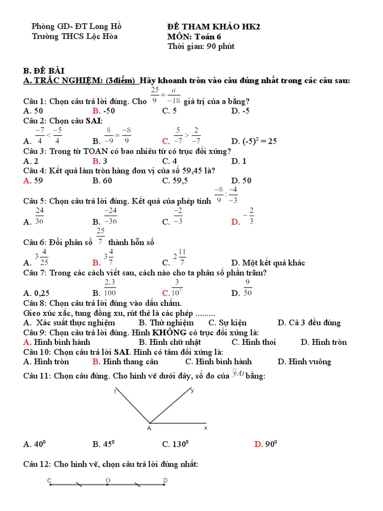 ĐỀ THAM KHẢO HK2 NH 22 - 23 MINH THUY | PDF