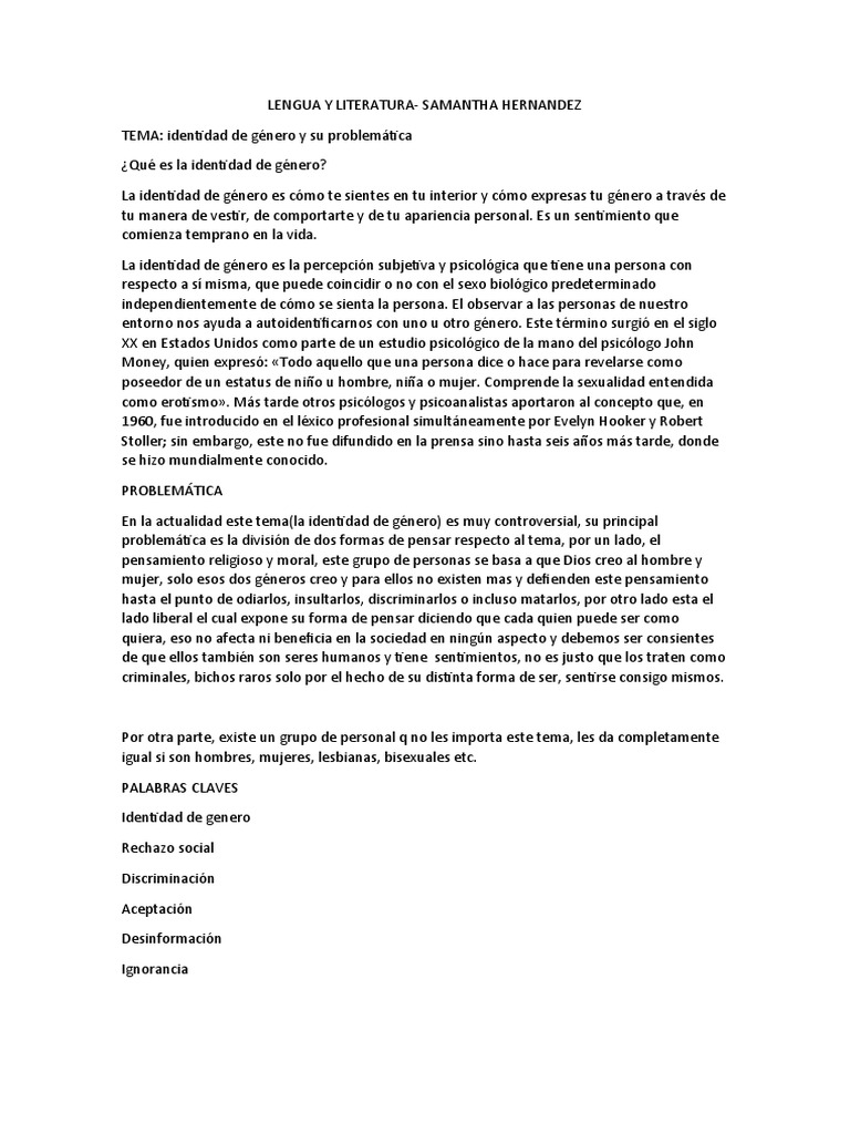 Identidad de Genero | PDF