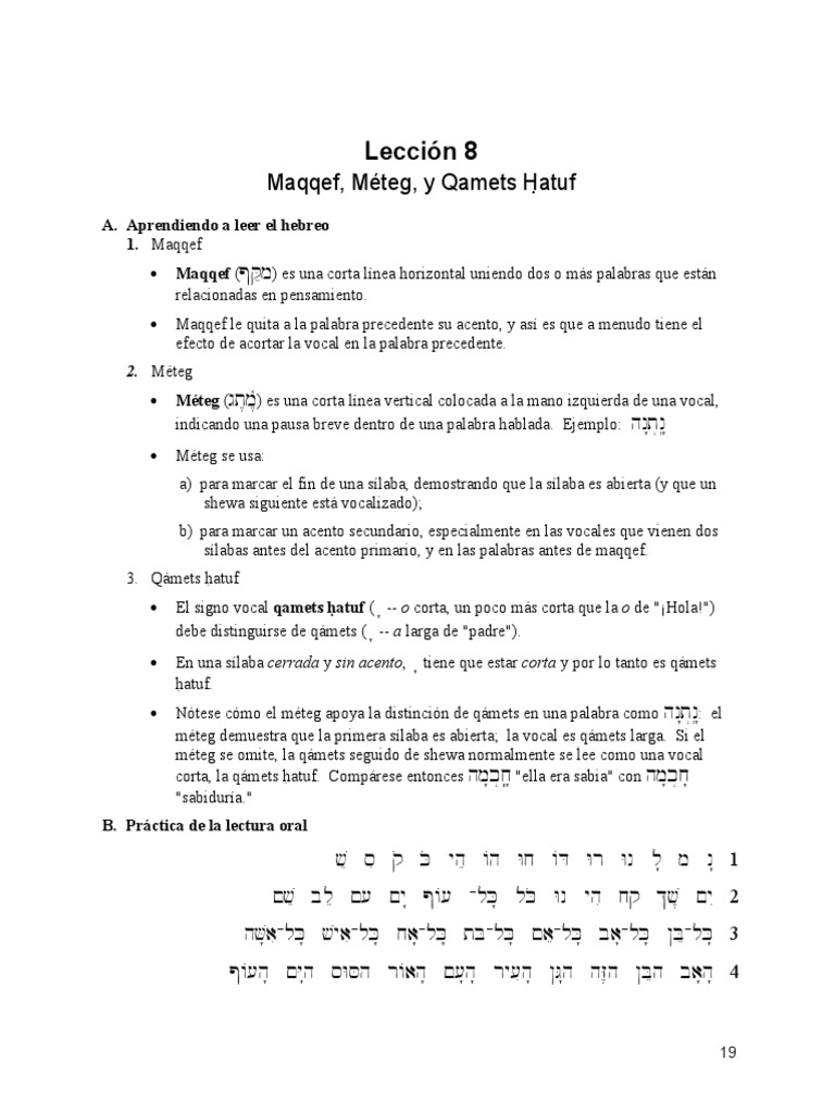 Maqqef y sus funciones en hebreo | PDF | Vocal | Sílaba