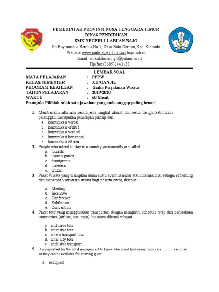 Soal PPPW 20192020 Kelas XII | PDF | Prices | Coupon