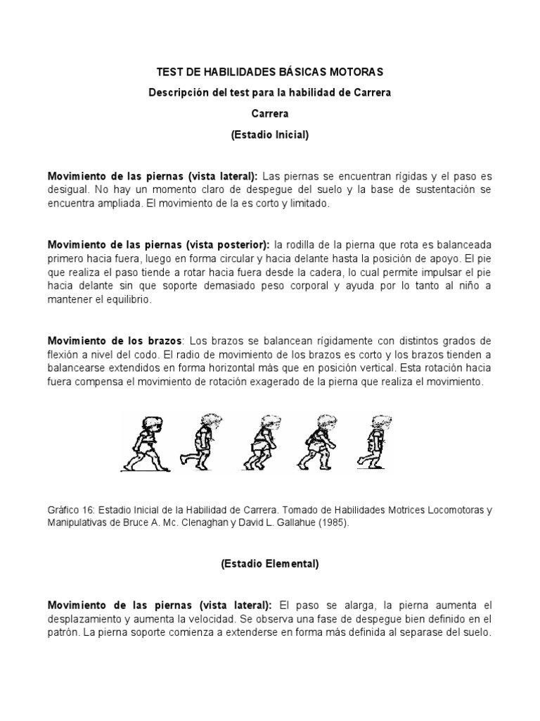 Test de Habilidades Básicas Motoras | PDF | Tobillo | Rodilla