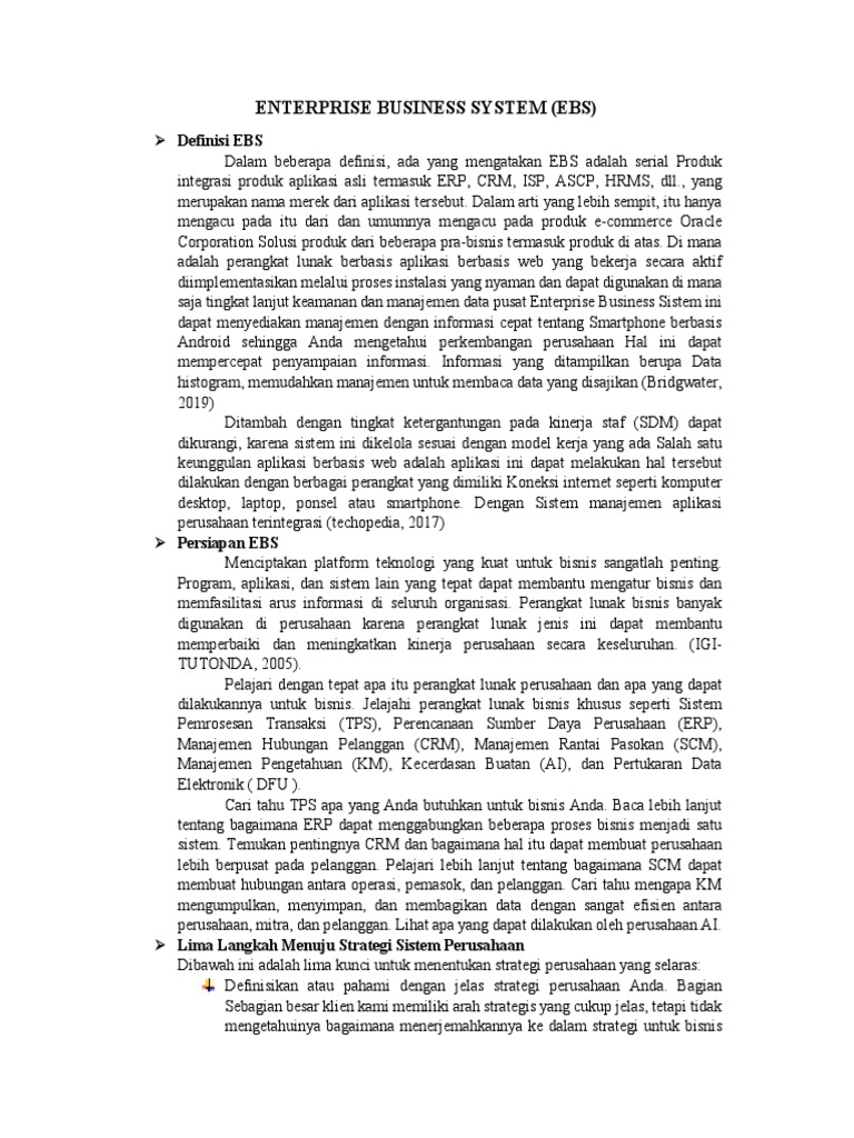 Enterprise Business System | PDF