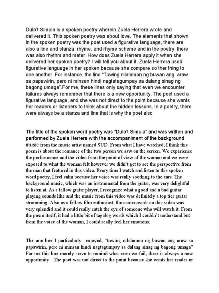 Dulo at Simula | PDF | Poetry | Rhyme