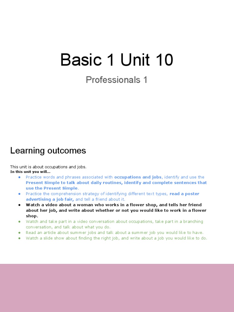 Understanding Jobs and Daily Routines | PDF | Subject (Grammar) | Cognition