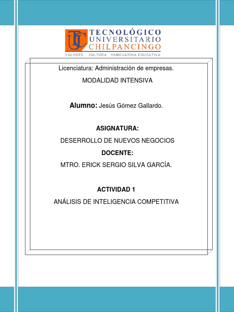 Analisi de Inteligencia Competitiva | PDF | Inteligencia | Toma de decisiones