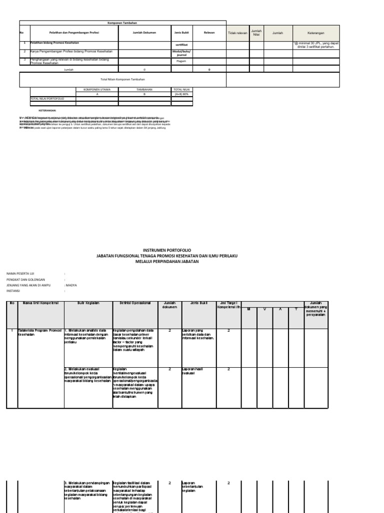 Instrumen Penilaian Portofolio Kesehatan | PDF