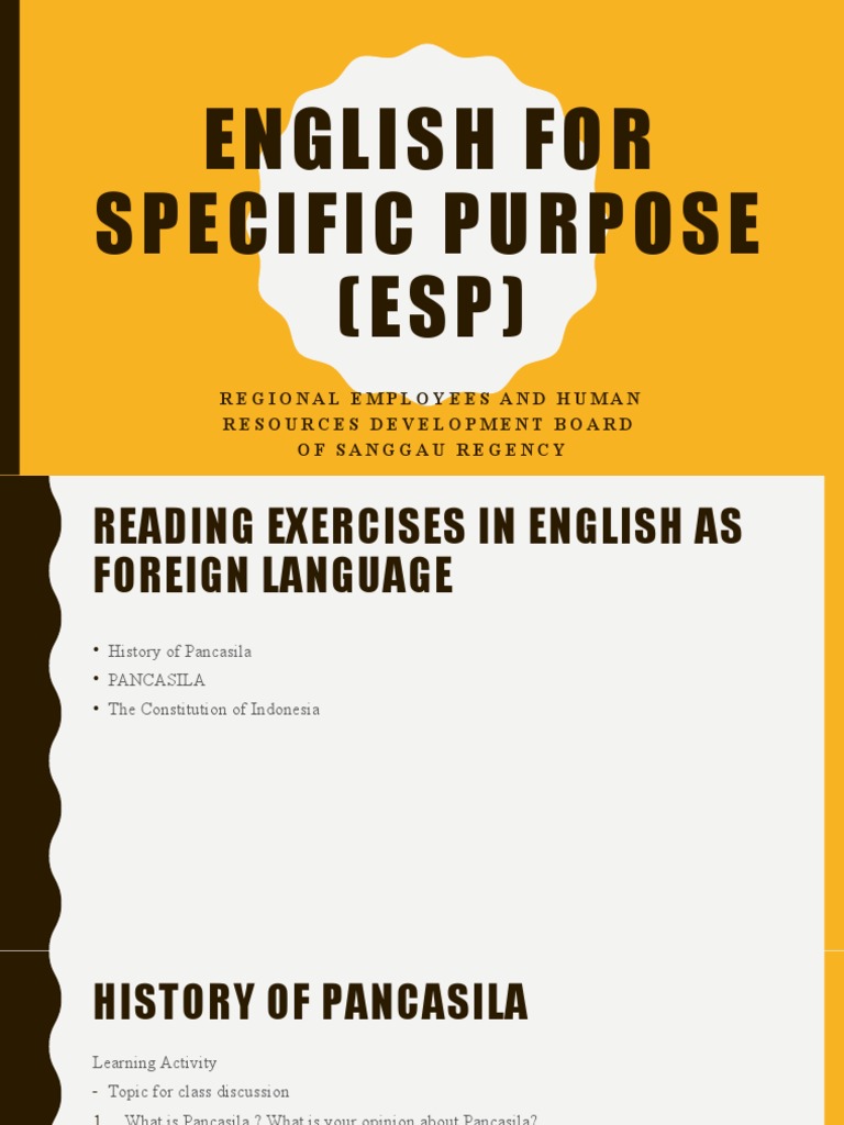 English For Specific Purpose (Esp) | PDF