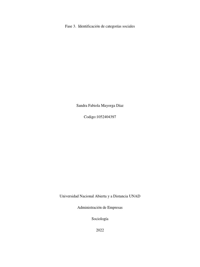Fase 3 - Sandra Mayorga | PDF | Estratificación social