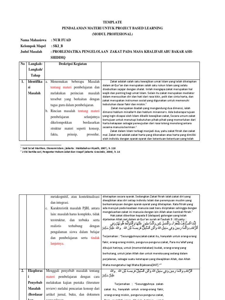 Template REV PJBL Modul Profesional | PDF