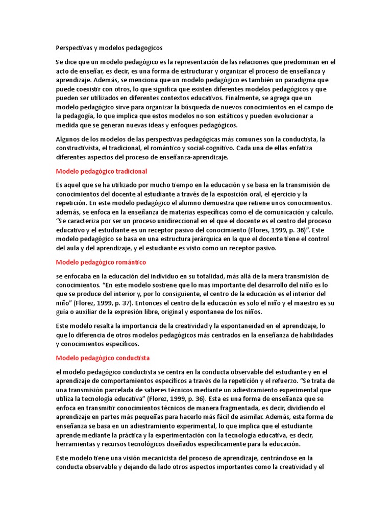 Ensayo #2 Analisis de La Enseñanza y La Evaluacion Del Aprendizaje Segun Los Modelos Pedagogicos ...
