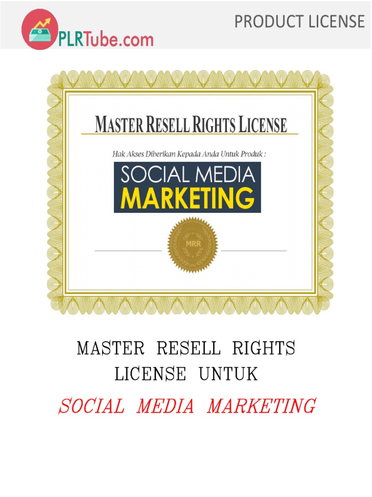 MASTERRESELLRIGHTSLICENSE | PDF | Bisnis