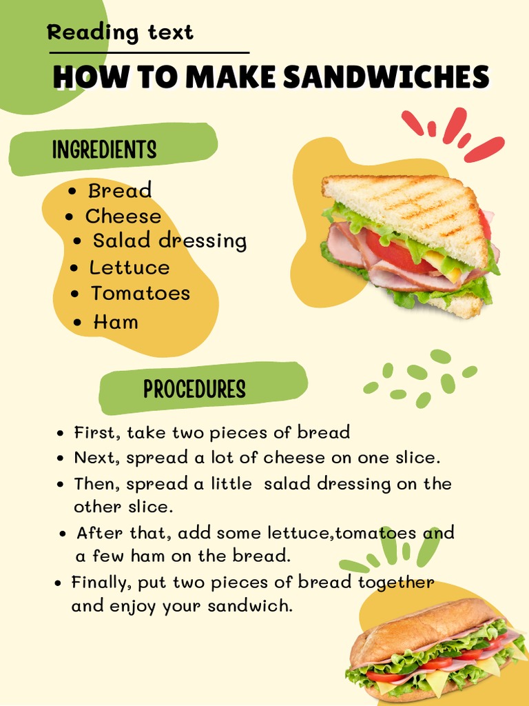 Step-by-Step Sandwich Making Guide | PDF | Cooking, Food & Wine