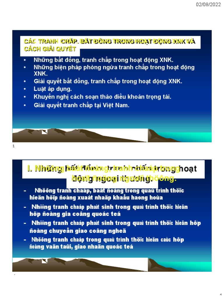 Các Tranh Chấp, Bất Đồng Trong Hoạt Động Xnk Và Cách Giải Quyết | PDF