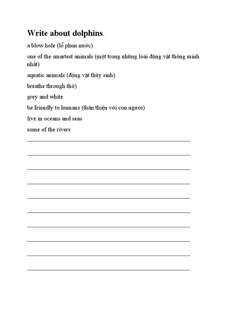 A Writing Task About Dolphins | PDF