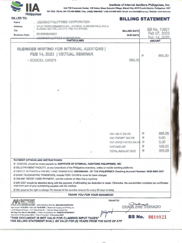 BS No. 10821 - Liquigaz Philippines Corporation | PDF