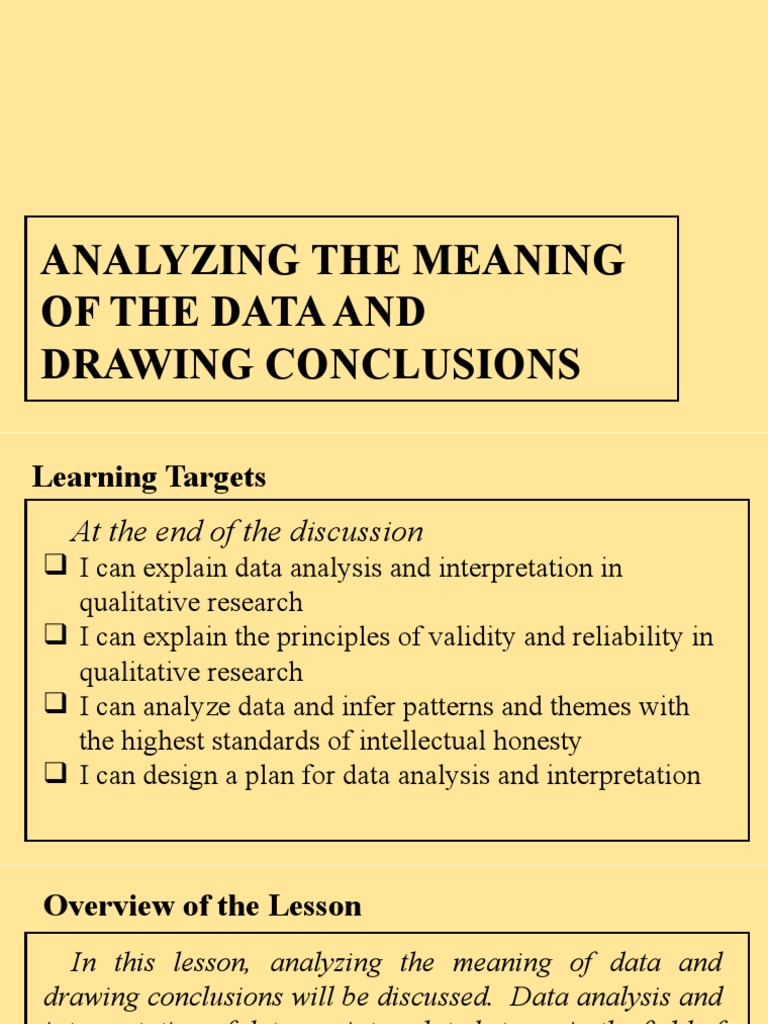 Module 4.4 4.5 Analyzing The Meaning of The Data and Drawing Conclusions | PDF
