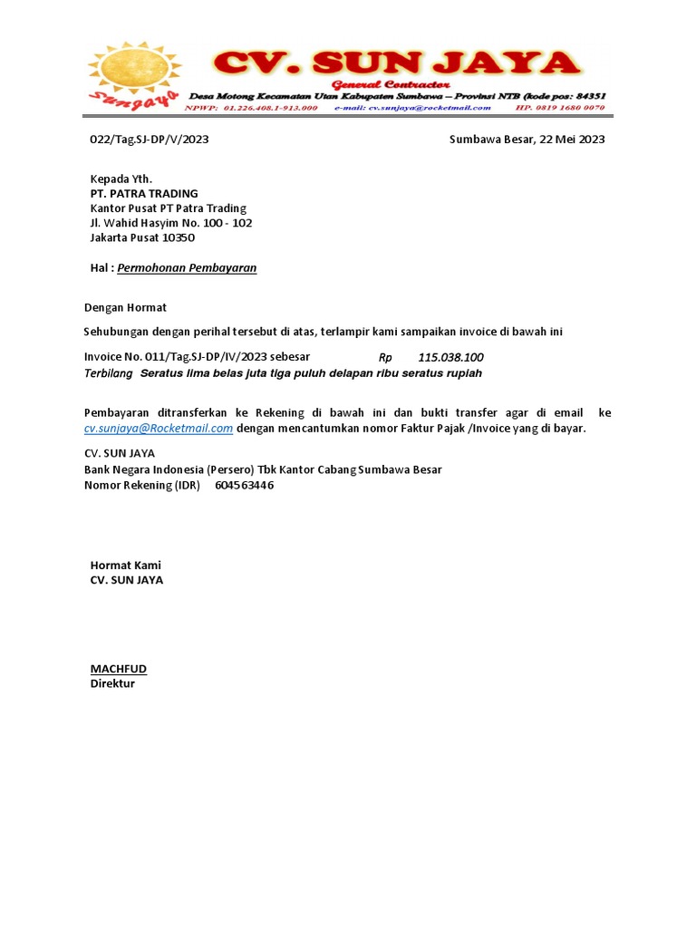 Surat Pengantar Invoice | PDF