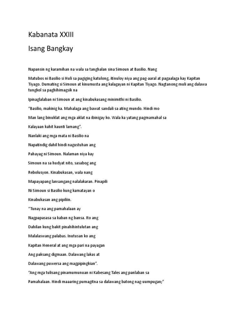 Kabanata XXIII Isang Bangkay | PDF