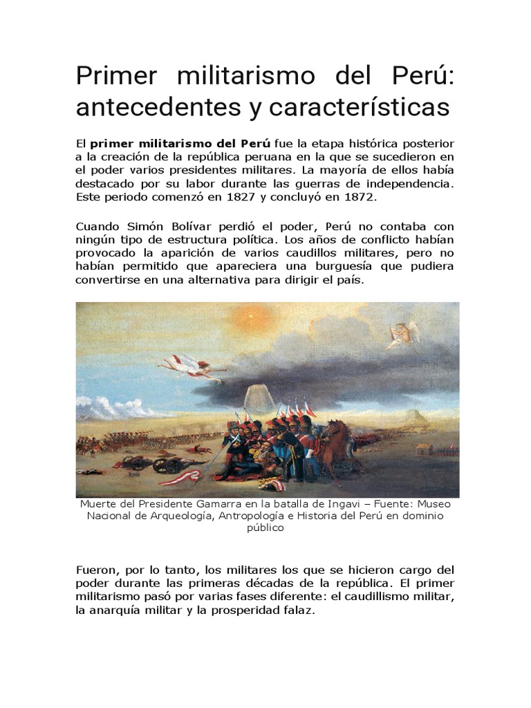 Primer Militarismo en Perú: 1827-1872 | PDF | Perú | Bolivia