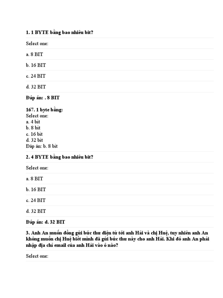 Bai Tap Luyen Tap | PDF