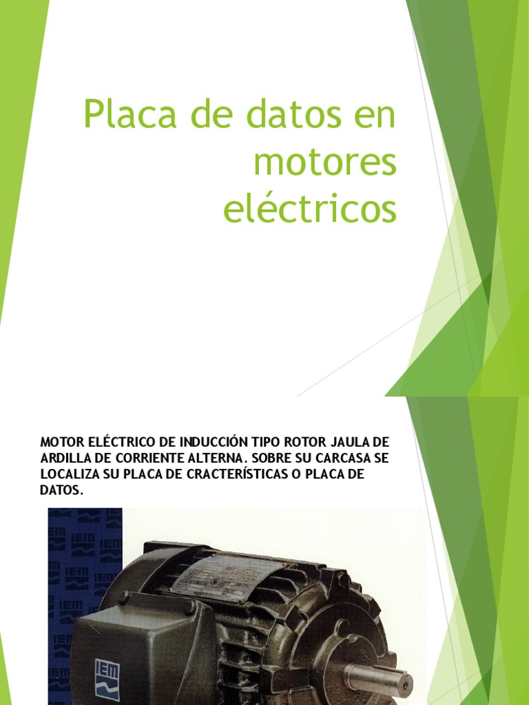 Datos de Placa de Motores Eléctricos | PDF | Corriente alterna | Corriente eléctrica