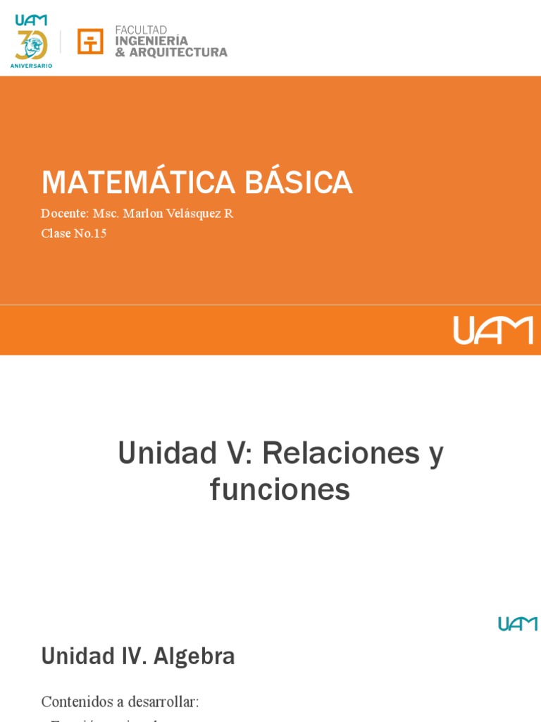 Clase No 15. MATEMATICA BASICA. | PDF