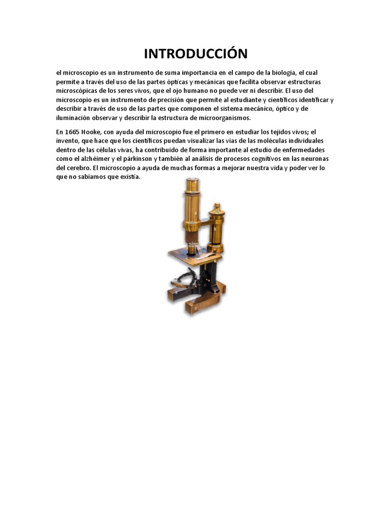 INTRODUCCIÓN DEL MICROSCOPIO | PDF