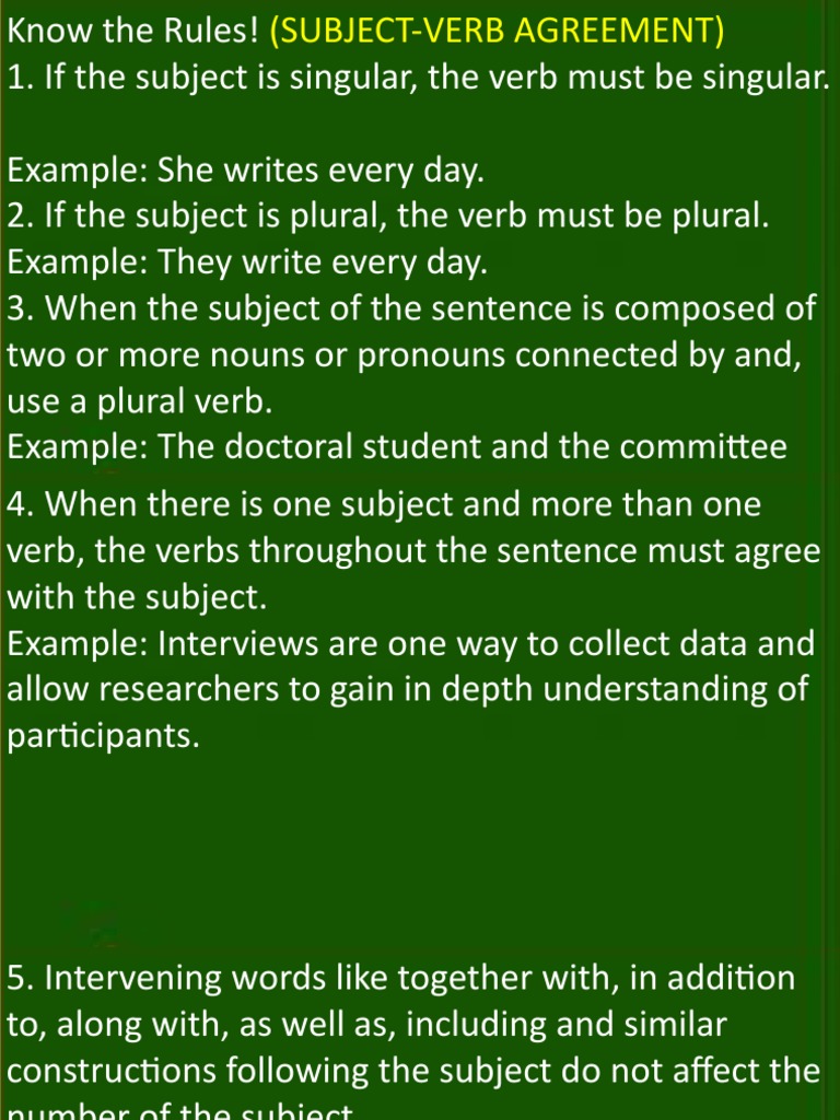 English 10 Subject-Verb Agreement | PDF | Grammatical Number | Plural