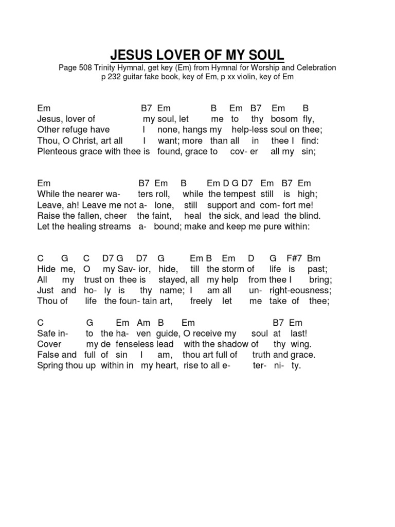 Jesus Lover of My Soul | PDF | Philosophy | Poetry