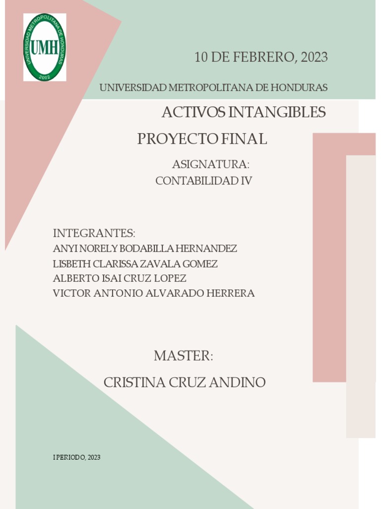 Activos Intangibles en Contabilidad IV | PDF | Activo intangible ...