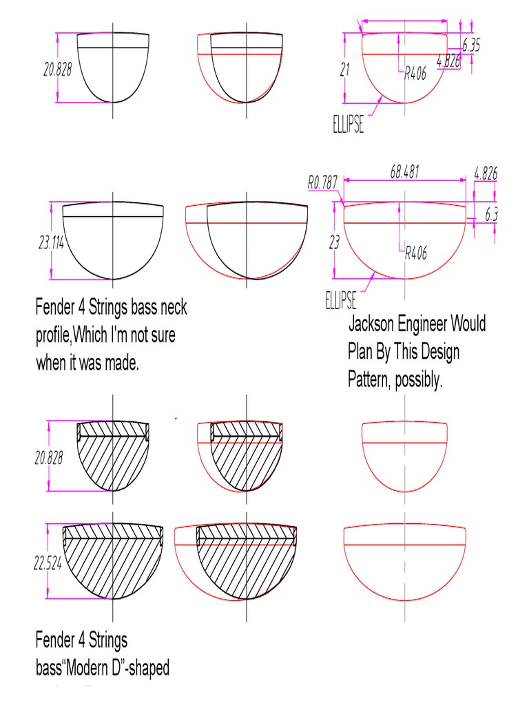 5 Strings Bass Neck Profile-D Shape | PDF