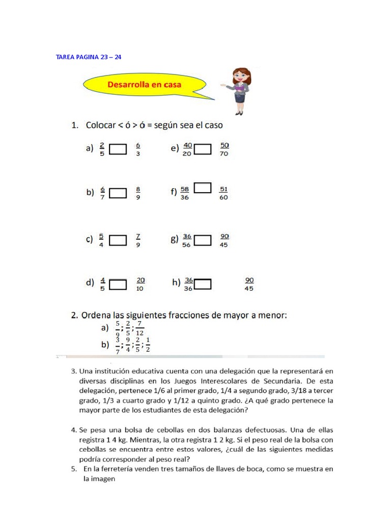 Problemas De Comparación De Fracciones – BLGQMG