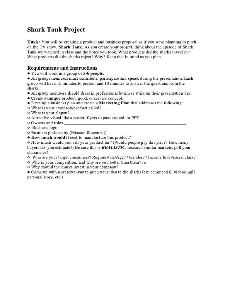 Shark Tank Project | PDF