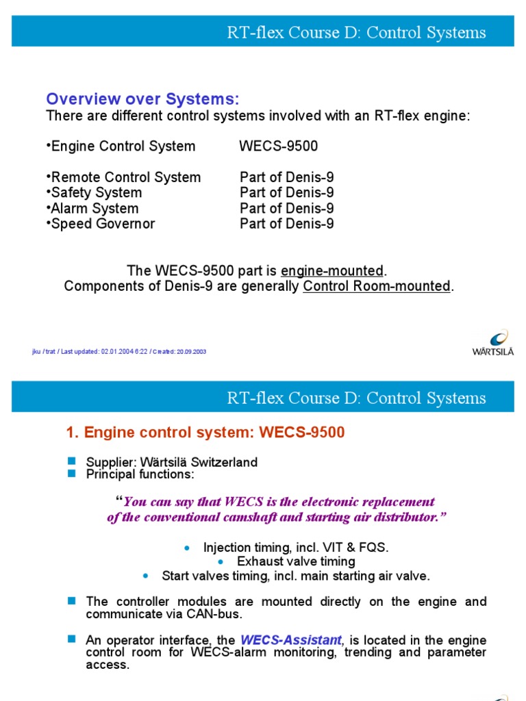 RT-flex Course D1. ControlSystems | PDF | Pump | Fuel Injection