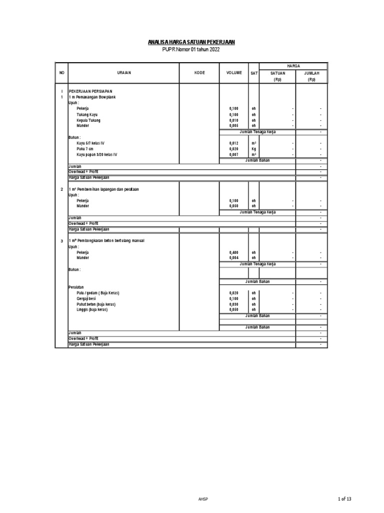 Boq Ahsp Spam Driyorejo1 | PDF