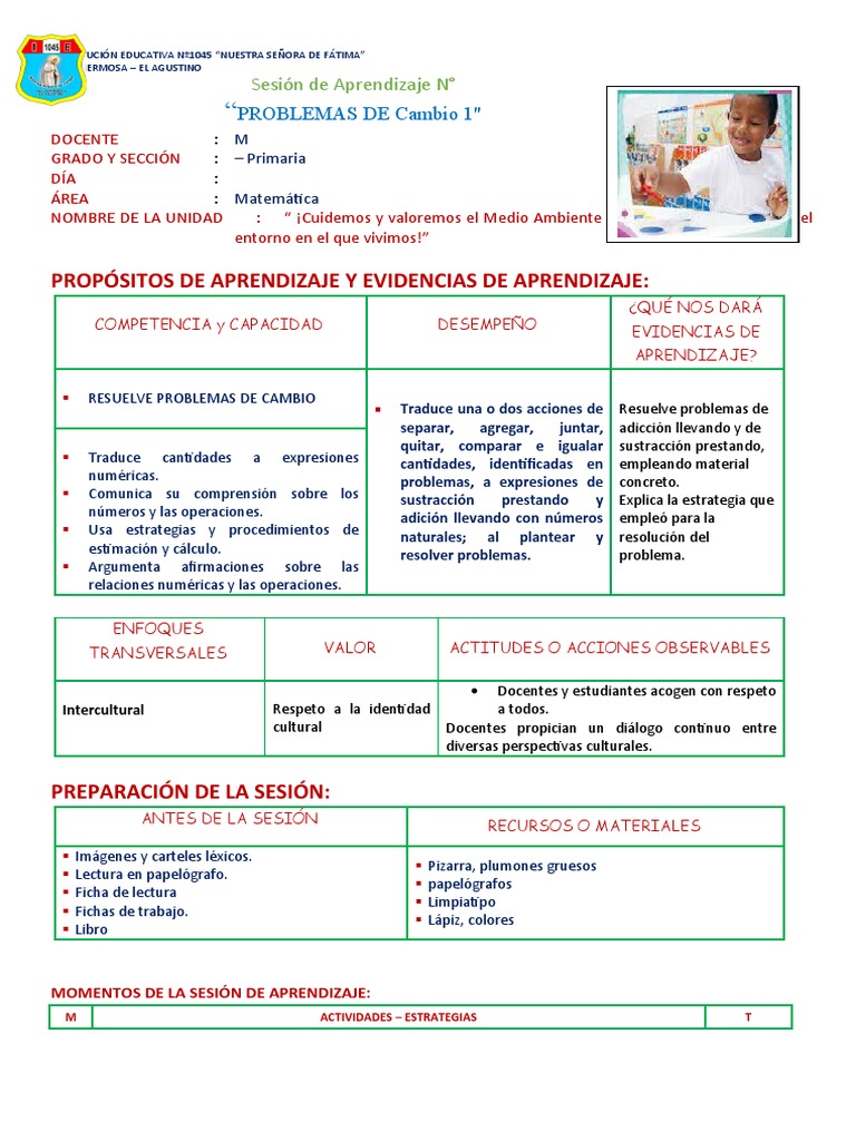 Sesion de Cambio Segundo Grado | PDF | Aprendizaje | Enseñando Sesion de Cambio Segundo Grado | PDF | Aprendizaje | Enseñando