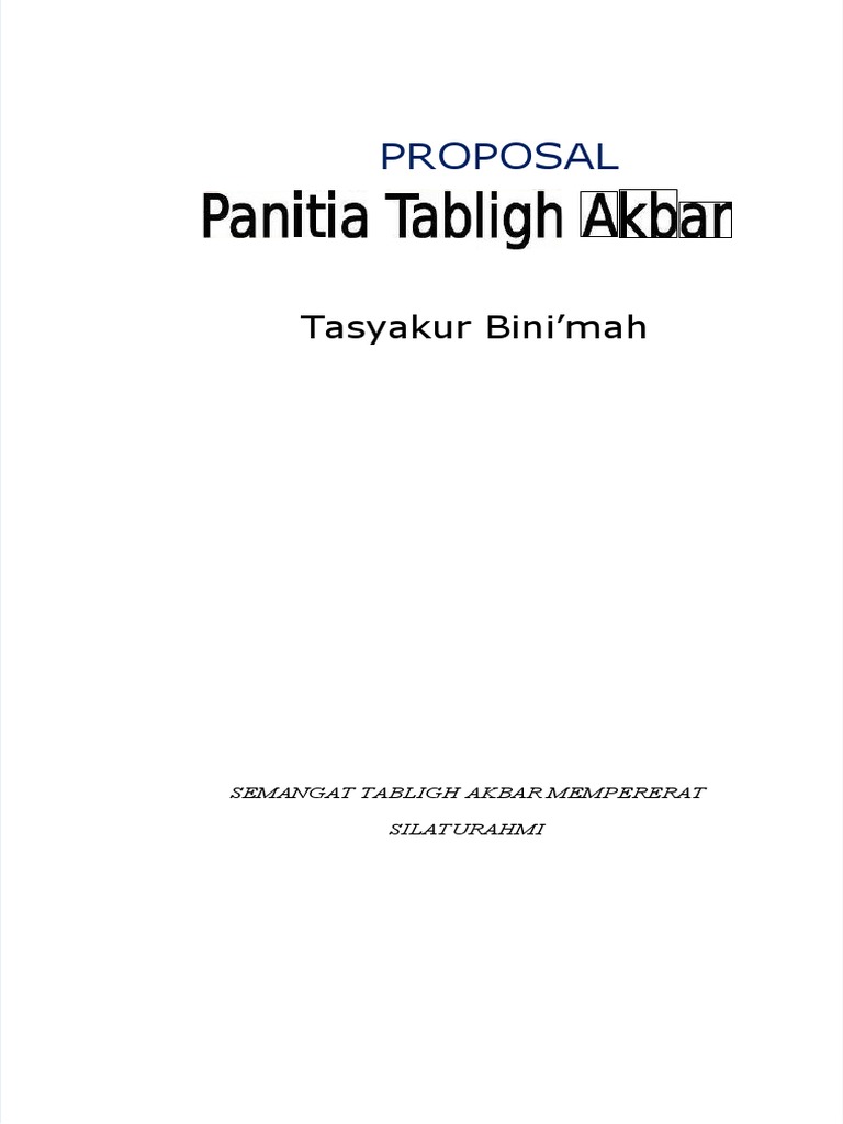 Contoh Proposal Tabligh Akbar | PDF