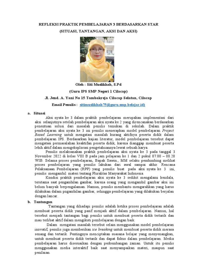 Praktek Model Refleksi Situasi Makna Aksi | PDF Praktek Model Refleksi Situasi Makna Aksi | PDF