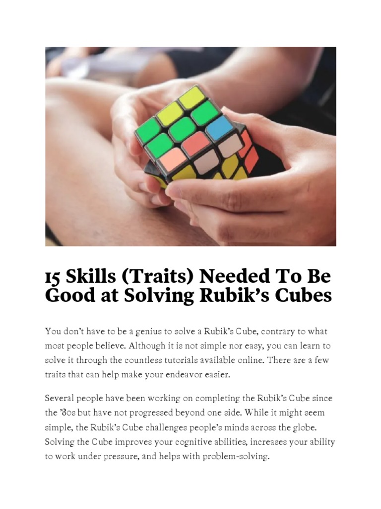 15 Skills Rubiks Cube | PDF
