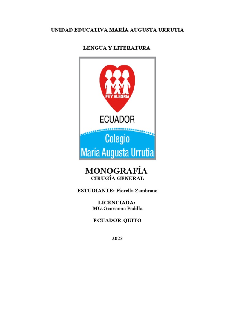 Cirugía General en Unidad Educativa Urrutia | PDF | Salud y bienestar