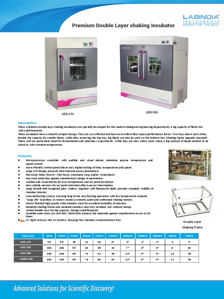 Incubator Shaker Brochure | PDF | Manufactured Goods | Physical Sciences
