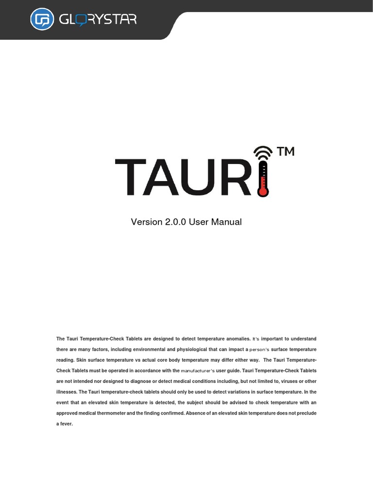 TAURI User Manual | PDF | Thermography | Tablet Computer