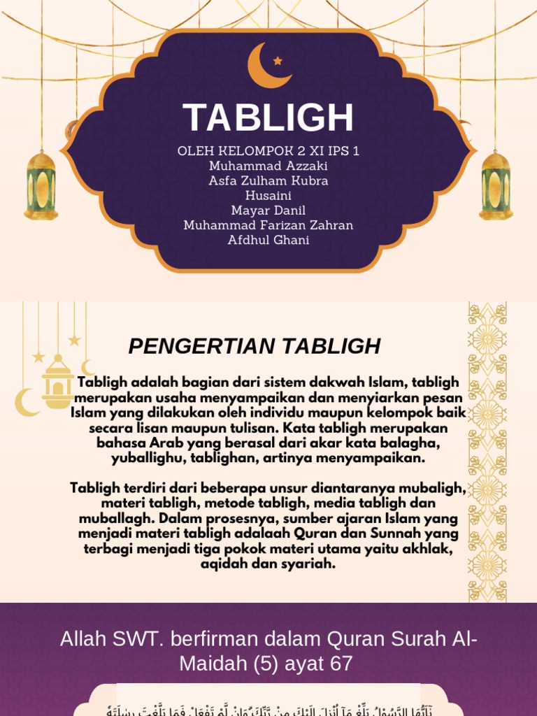 Presentasi Pai Kelas Xi Tabligh | PDF