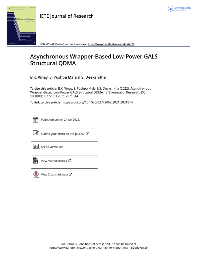 Low-Power GALS QDMA Design | PDF | System On A Chip | Field Programmable Gate Array