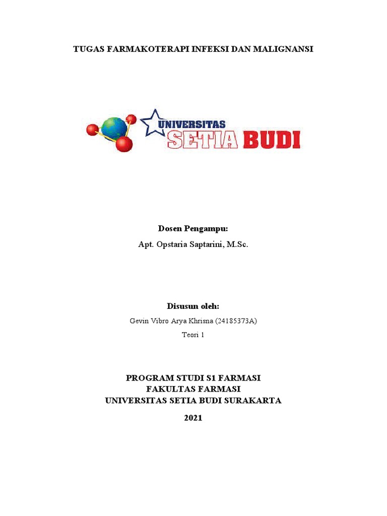 GEVIN VIBRO - 24185373A - Teori 1 - TUGAS FARMAKOTERAPI INFEKSI DAN MALIGNANSI | PDF