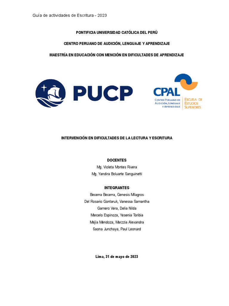 Grupo 5 - Guía de Escritura | PDF